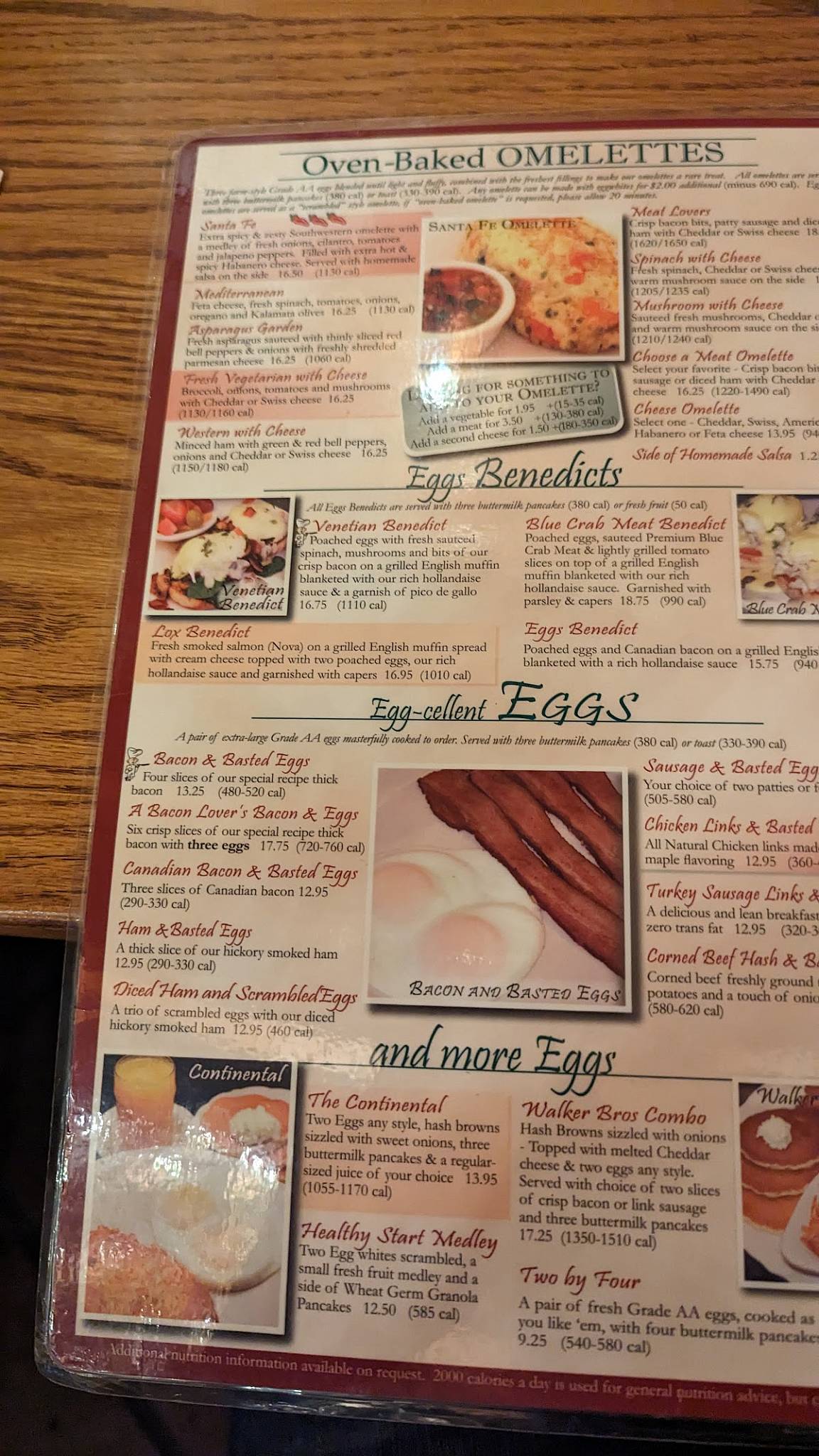 Menu at Walker Bros. Original Pancake House restaurant, Lincolnshire