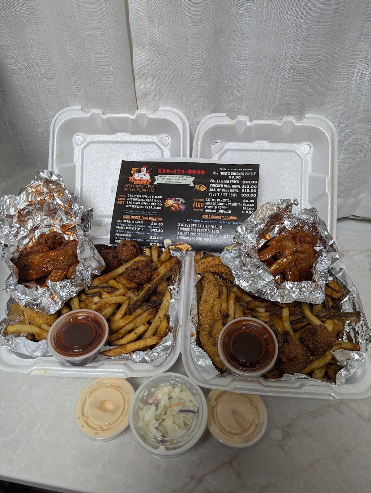Menu at Warehouse Fish & Chicken restaurant, South Euclid