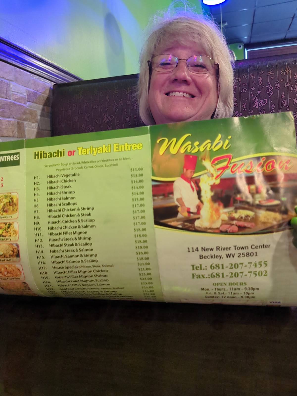 Menu at Wasabi Fusion restaurant, Beckley