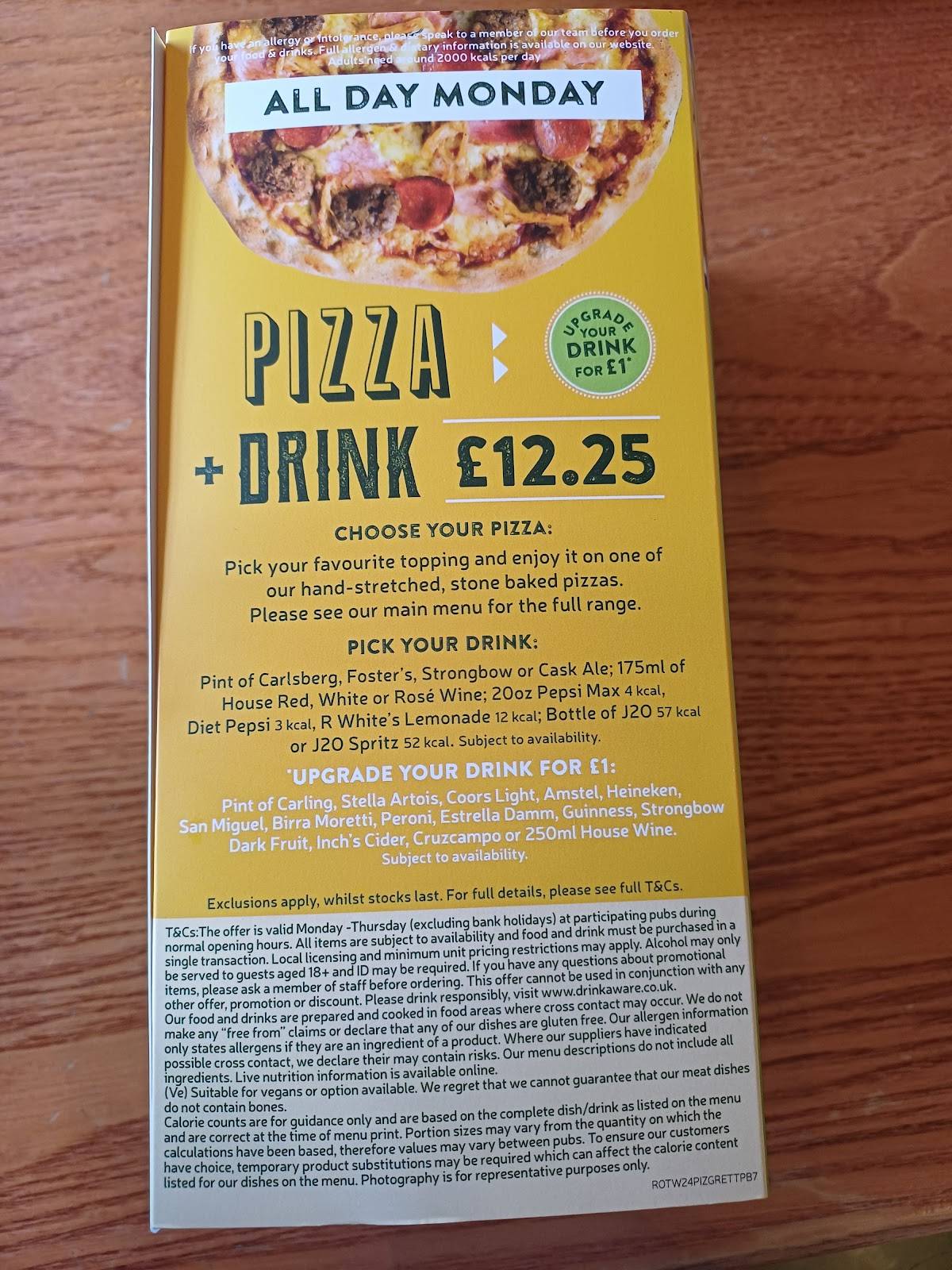 Menu at Water Meadow pub & bar, Melksham