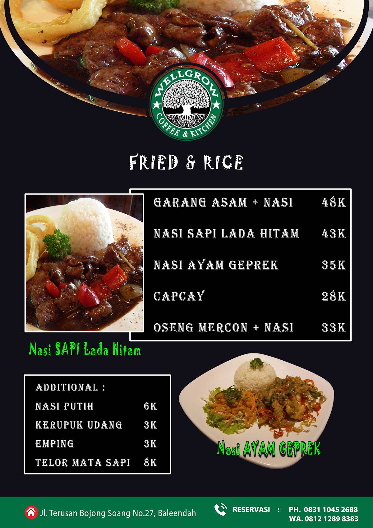 Menu at WELLGROW COFFEE baleendah restaurant, Bandung