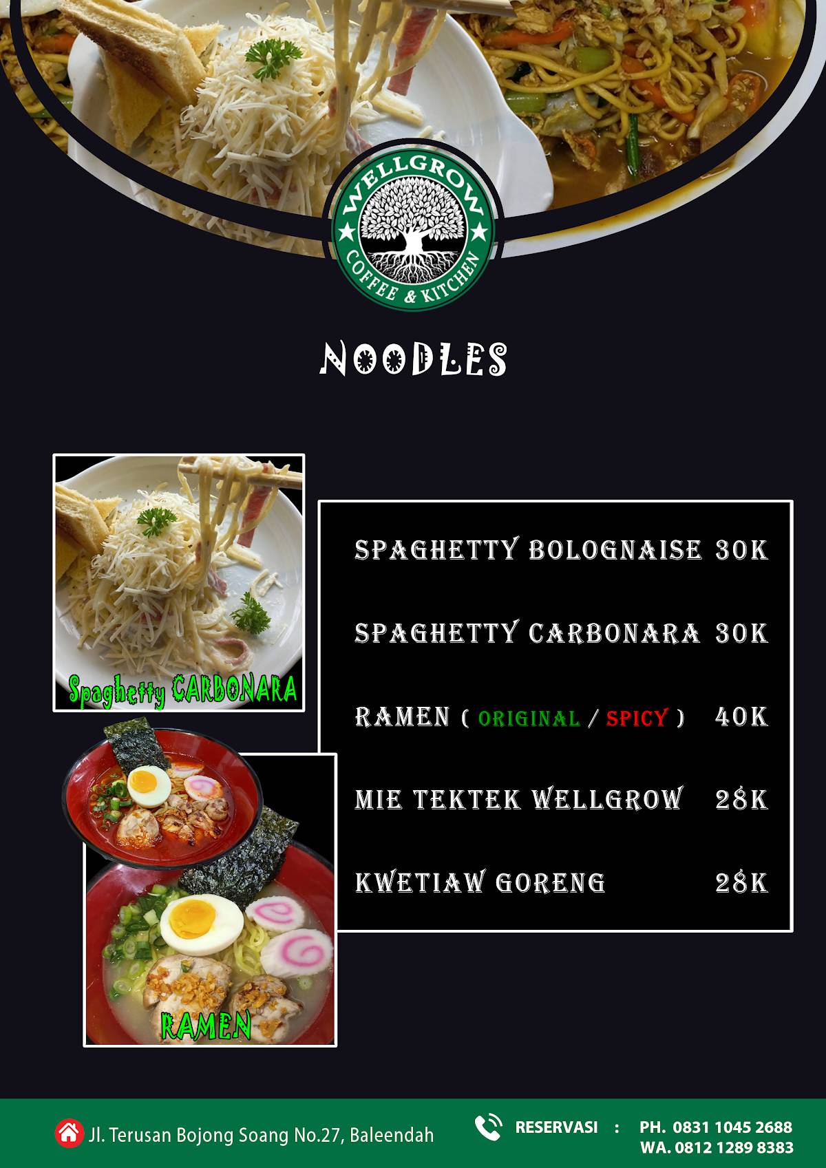 Menu at WELLGROW COFFEE baleendah restaurant, Bandung