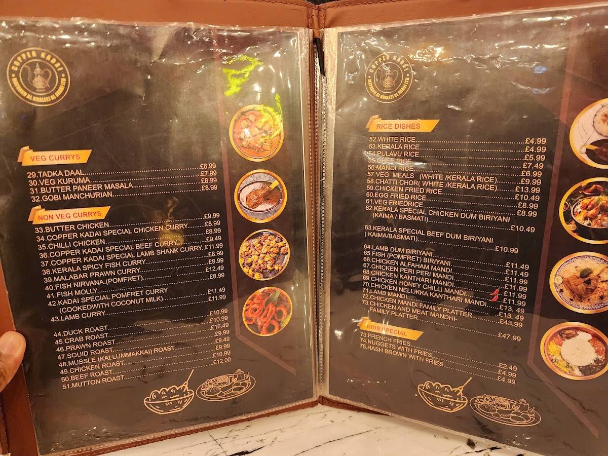 Menu at Copper Kadai Wembley restaurant, Wembley