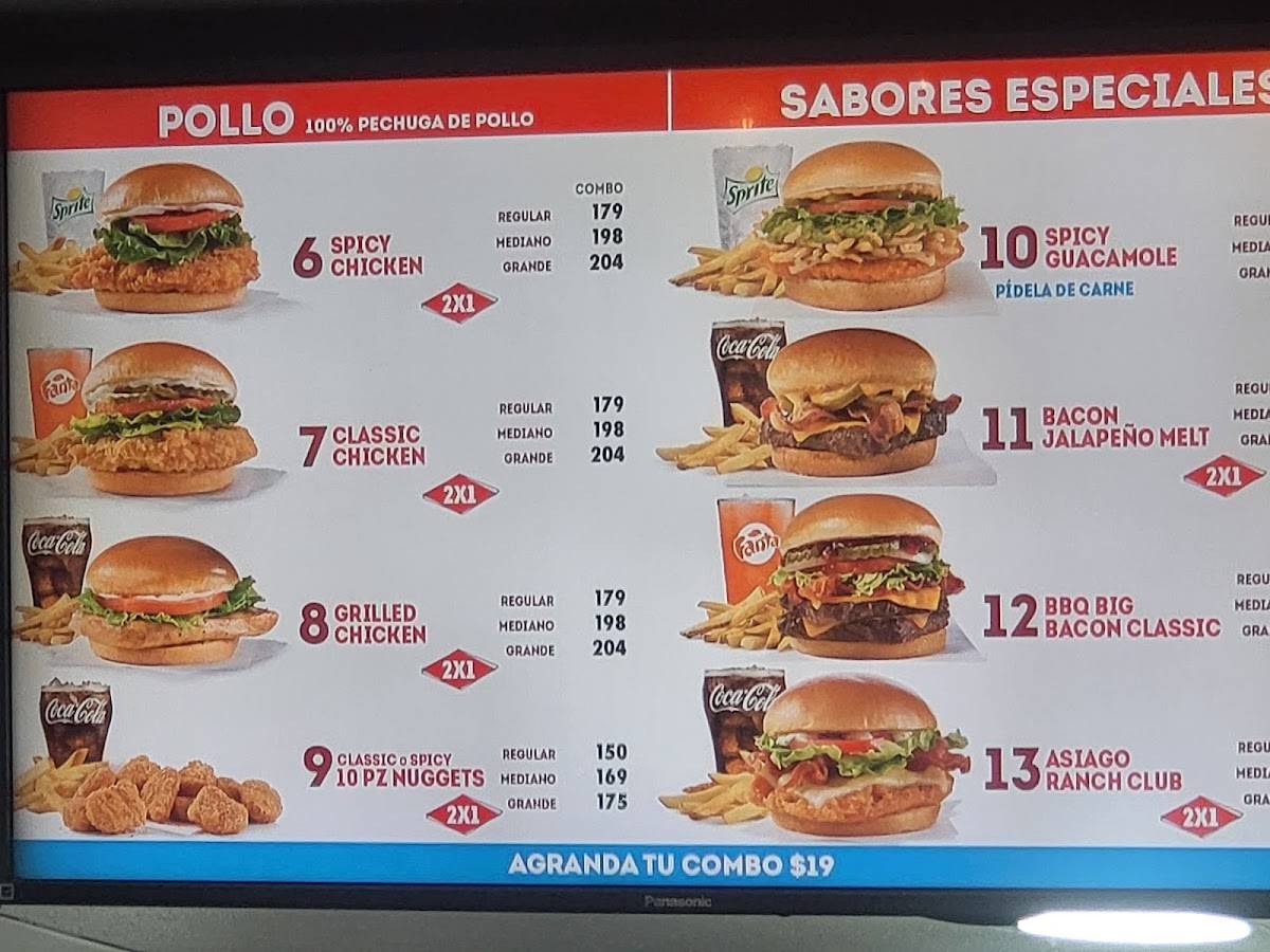 Carta del restaurante Wendy's, Ciudad Juarez, Av. Tecnológico 1595