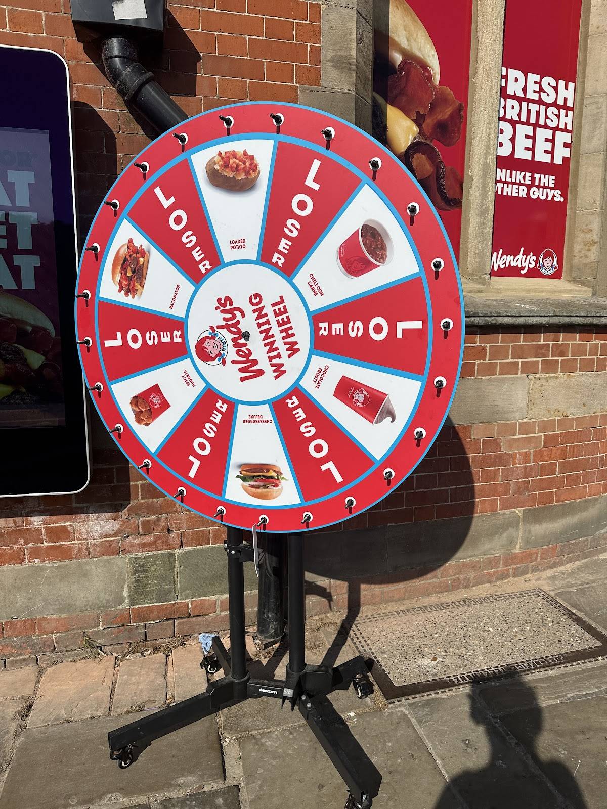 Menu at Wendy's restaurant, Whitby