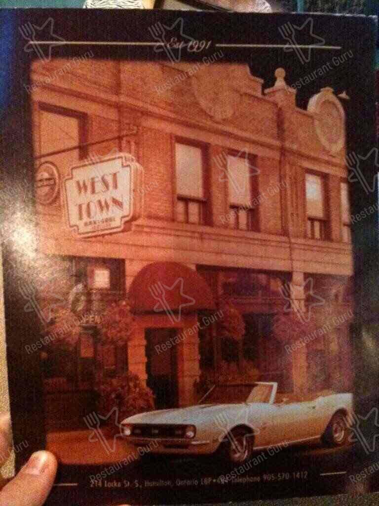 Menu at West Town Bar & Grill, Hamilton