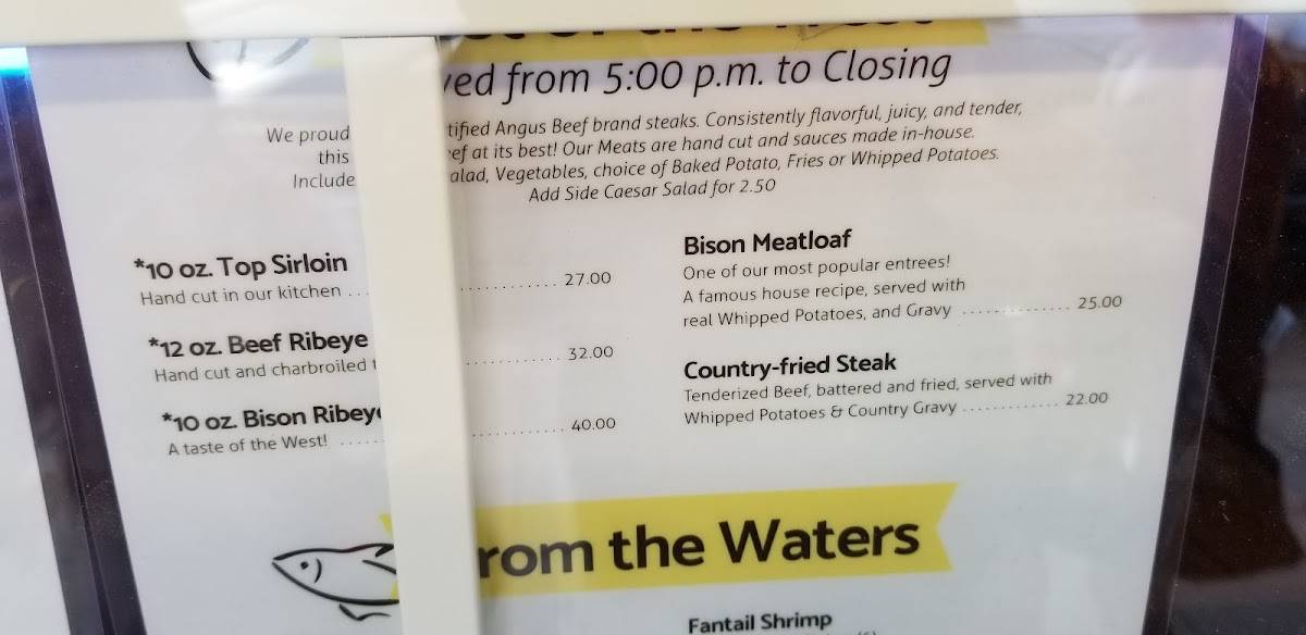 Menu at Three Bear Restaurant, West Yellowstone