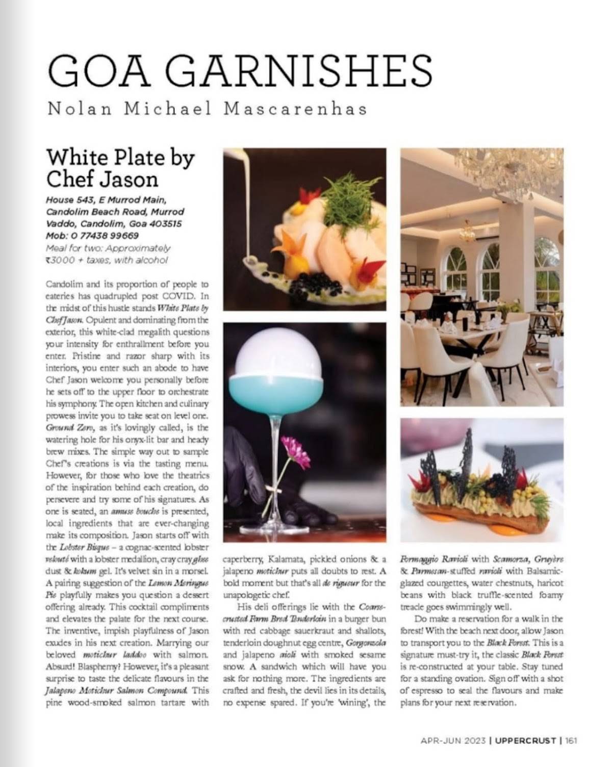 Menu at White Plate By Chef Jason, Candolim