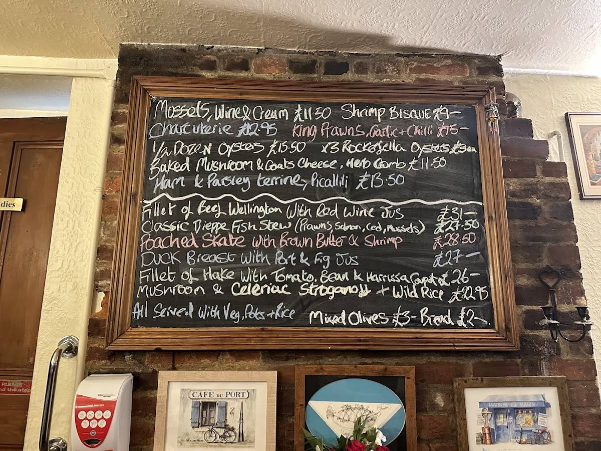 Menu at Birdies Restaurant, Whitstable