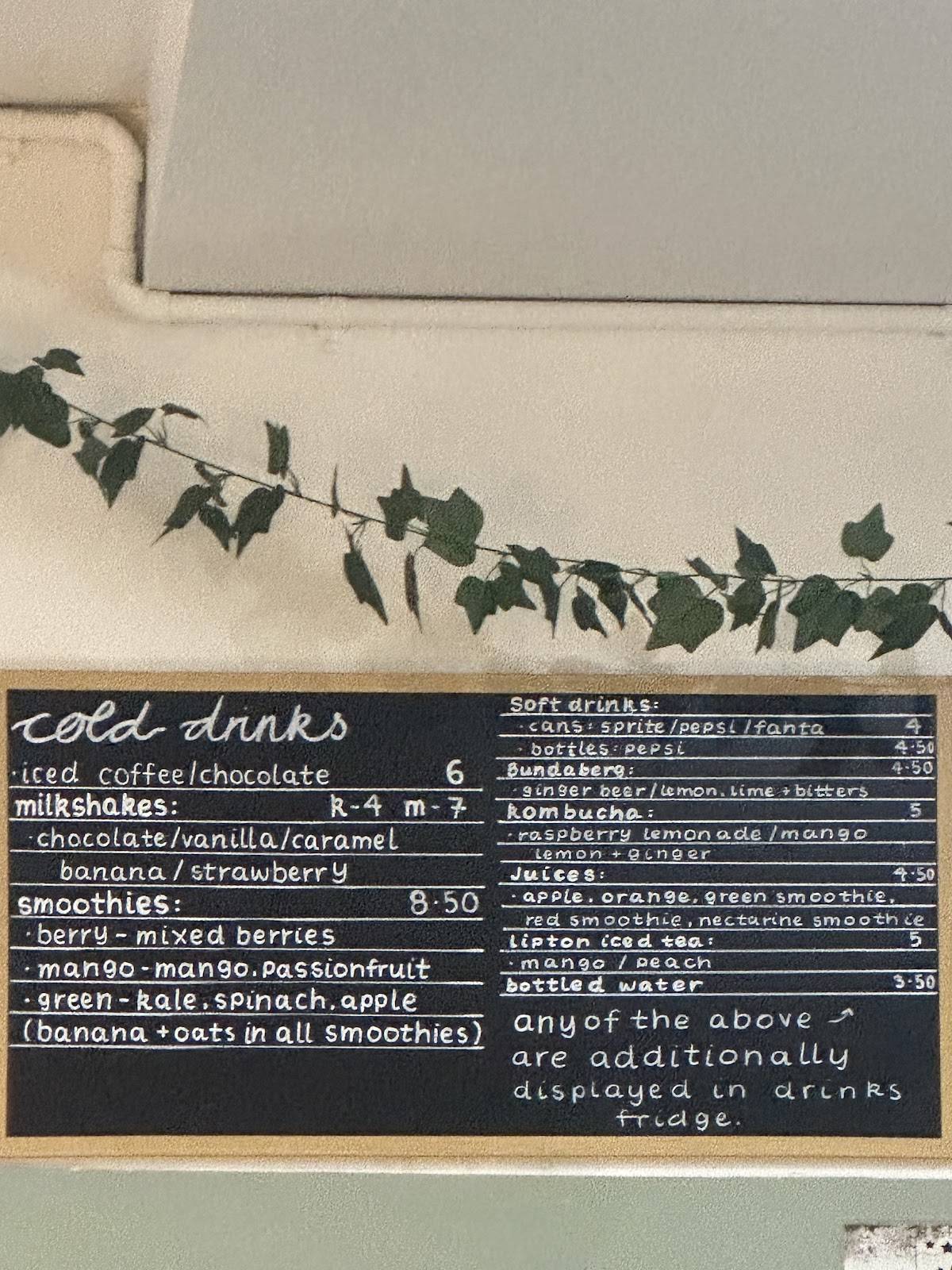 Menu at Willow Tree Cafe, Queenscliff