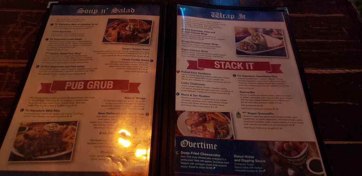 Menu at Tavern United Garden City pub & bar, Winnipeg, McPhillips Street at