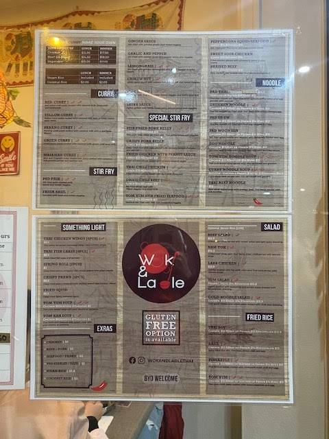 Menu at Wok & Ladle: Thai Eatery restaurant, East Perth