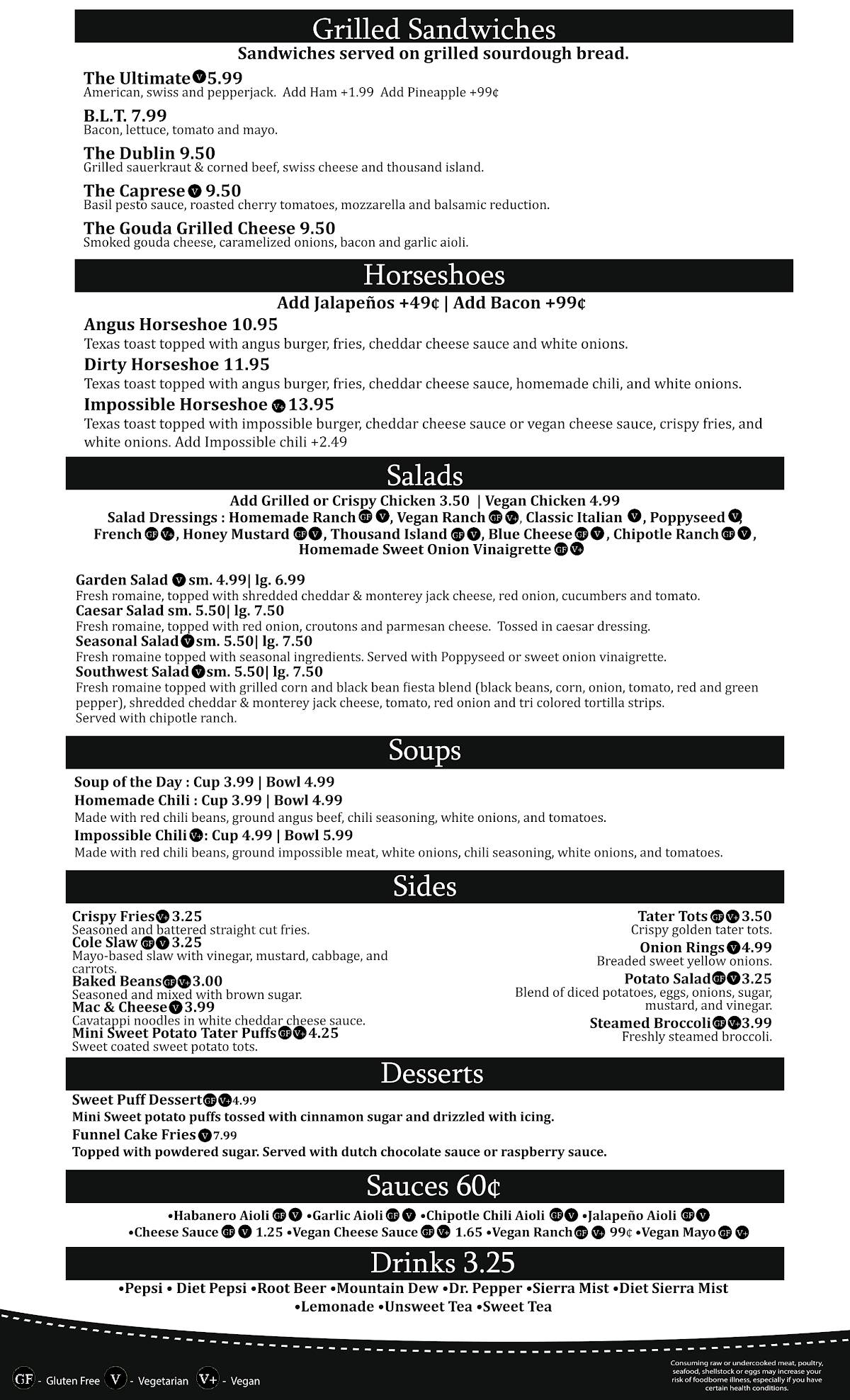 Menu at Burger Bar, Wood River