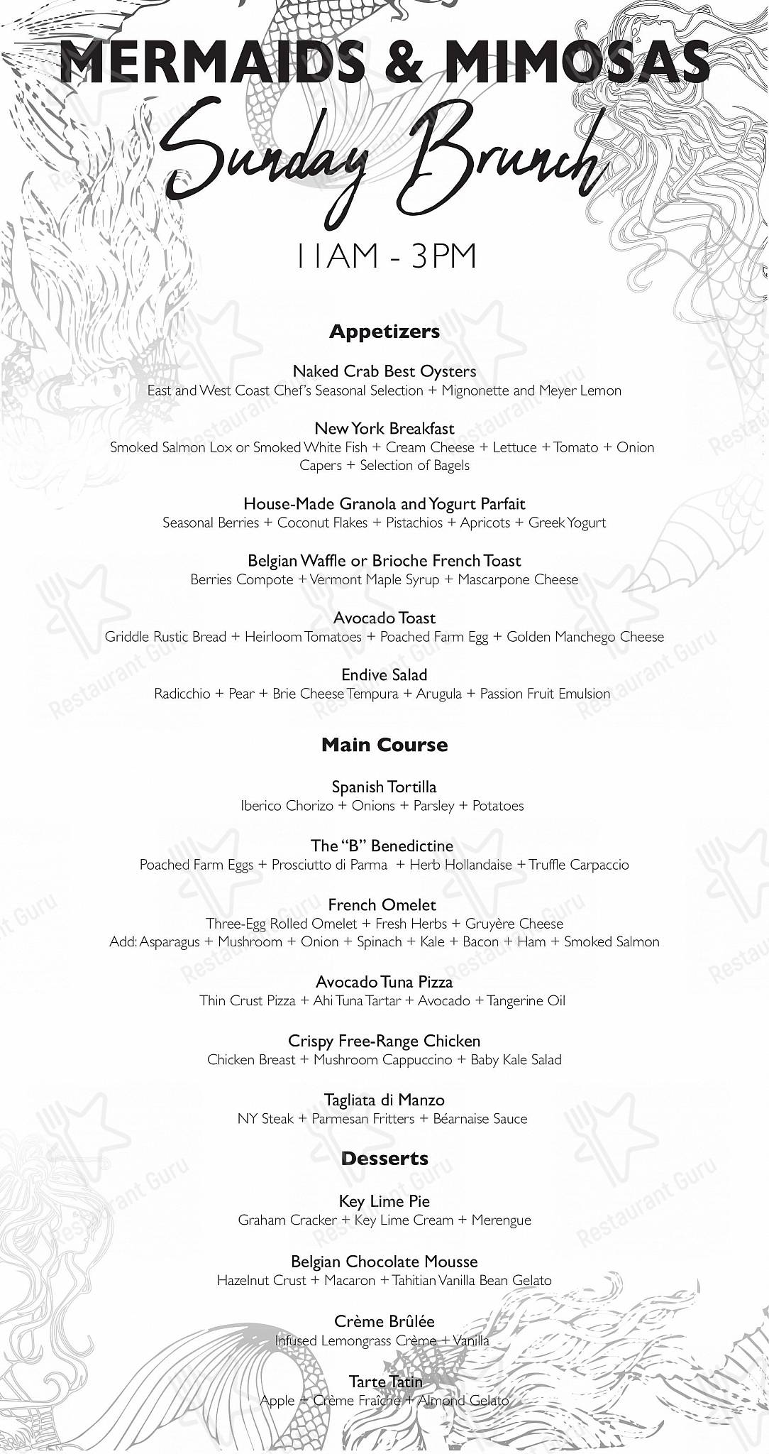 Menu at The Wreck Bar, Fort Lauderdale