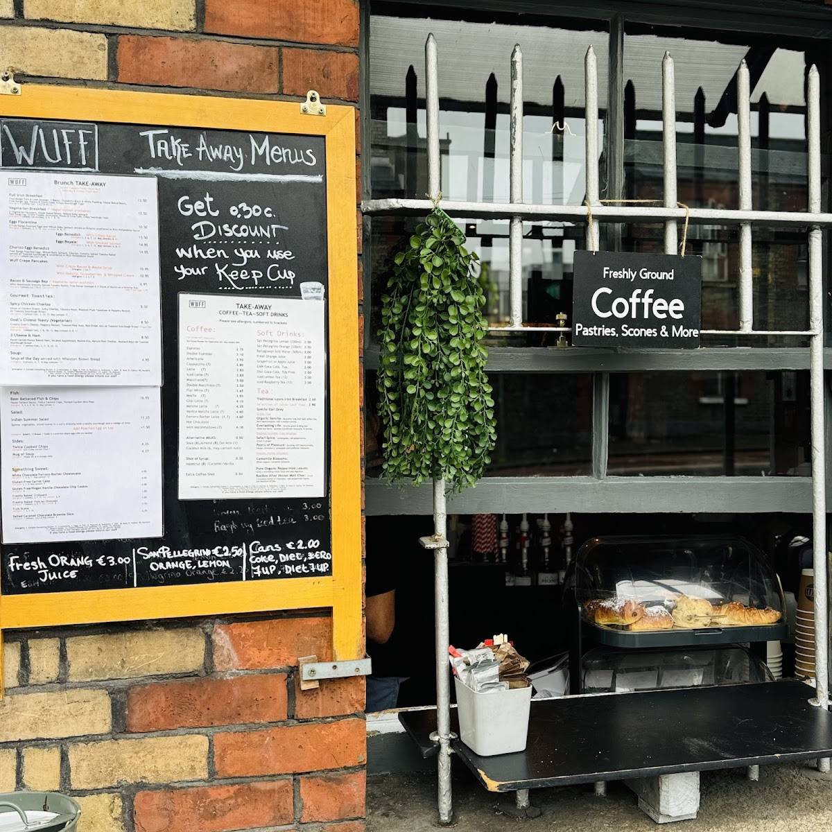 Menu at Wuff cafe, Dublin