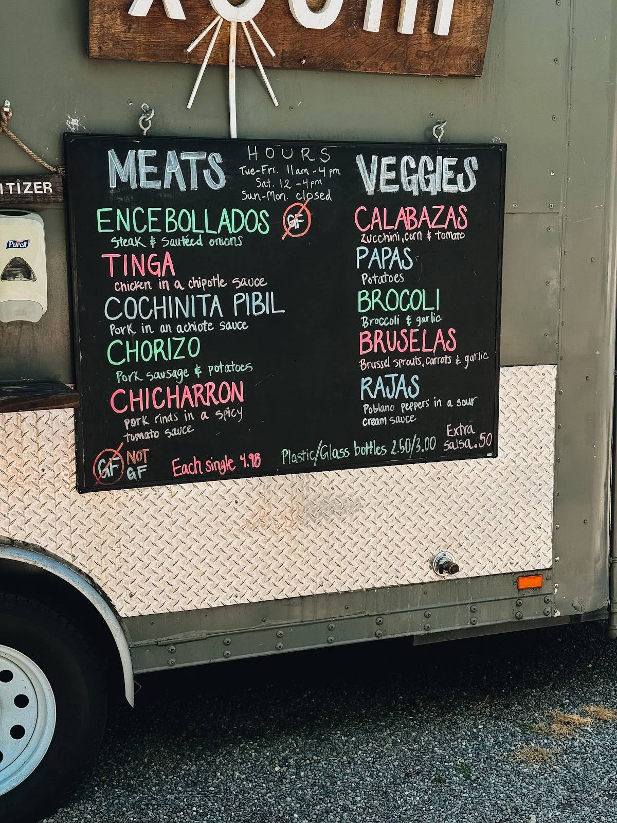 Menu at Xochi restaurant, Issaquah