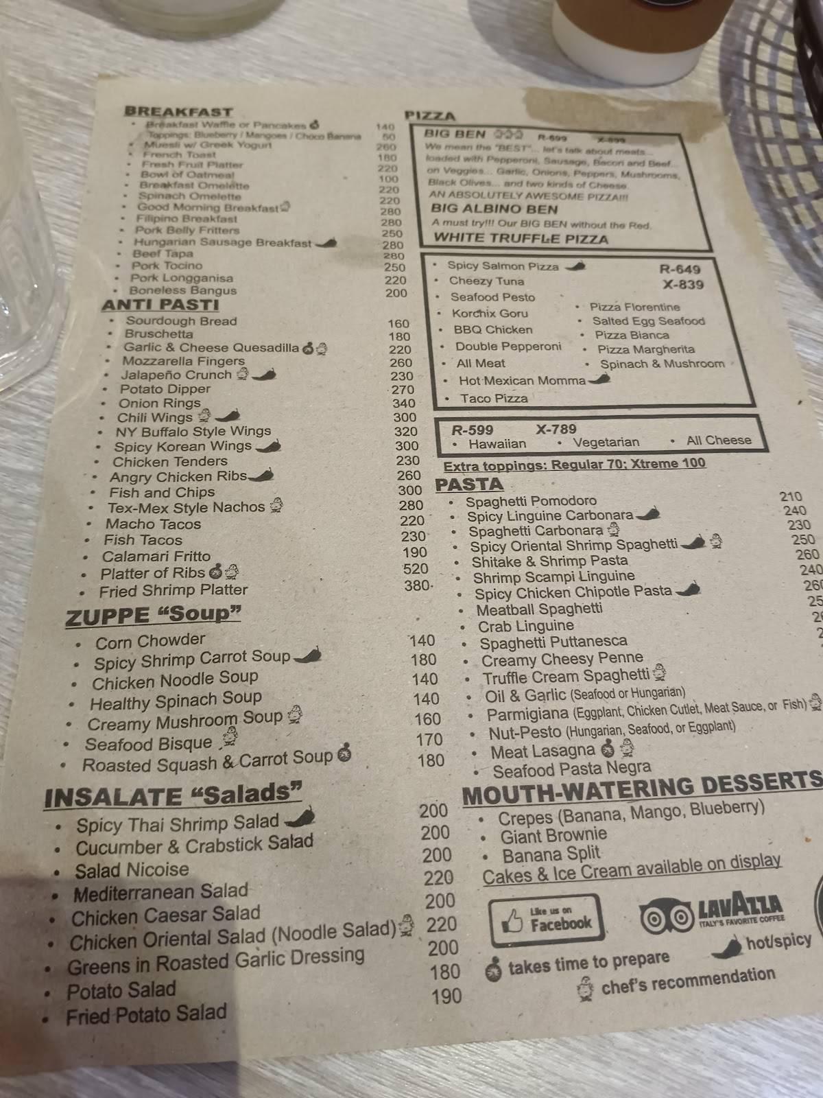 Menu at Xtremely Xpresso Cafe - SM Clark, Mabalacat, SM Clark