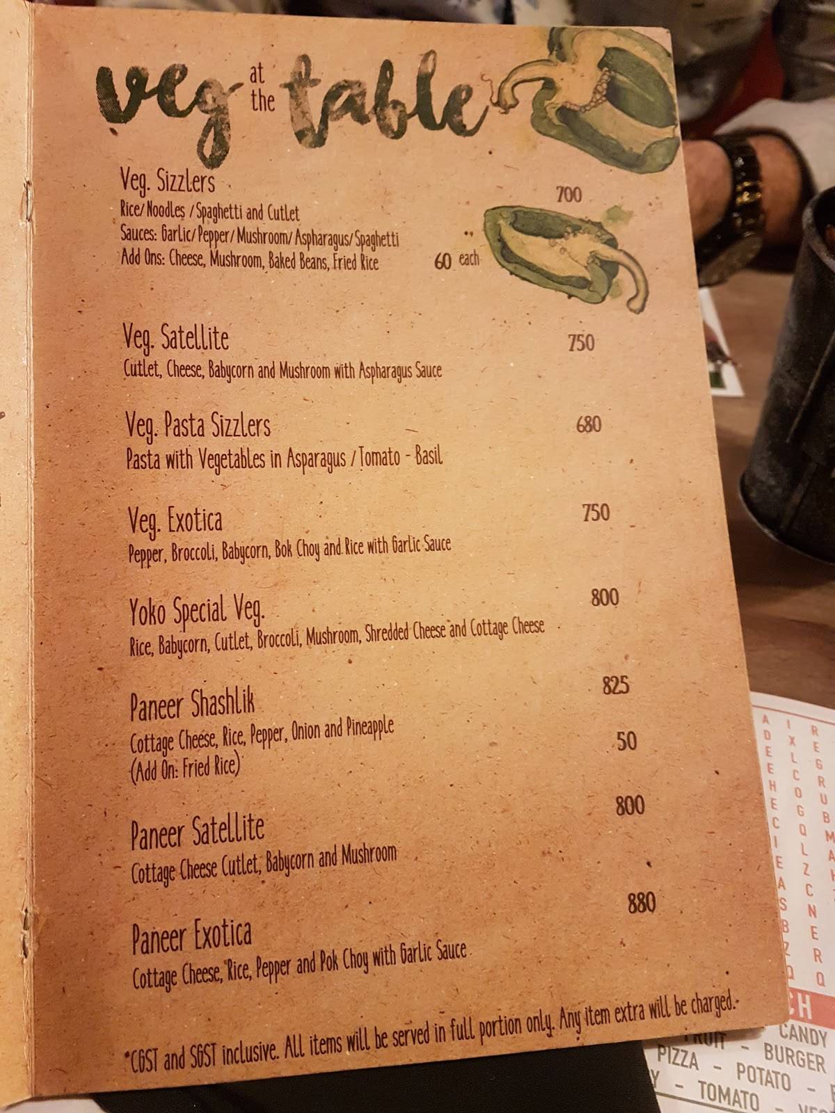 Menu at YOKO SIZZLERS, Thane, Korum Mall
