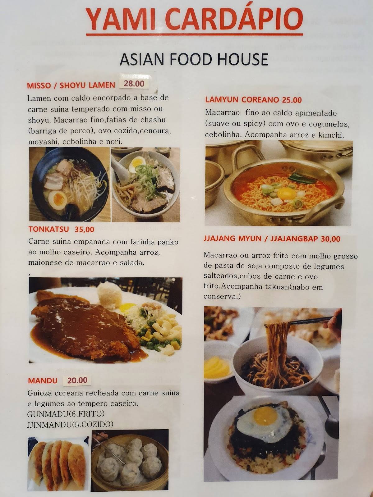 Menu em Yami Asian Food restaurante, Curitiba