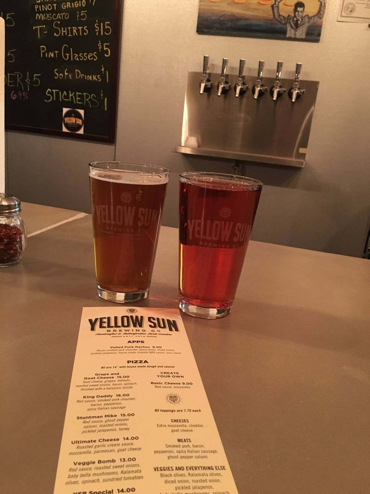 Menu at Yellow Sun Pizza and Pints pizzeria, Rutherfordton