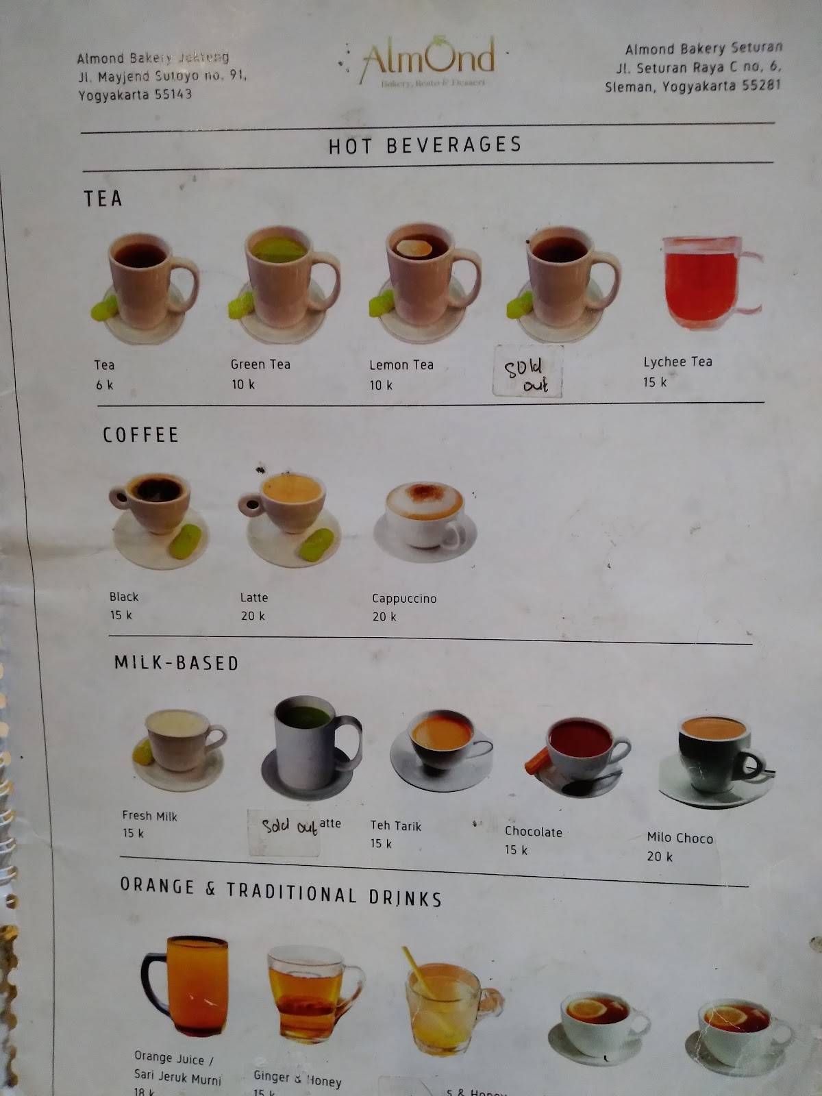 Menu at Almond Bakery Resto And Gelato, Sariharjo
