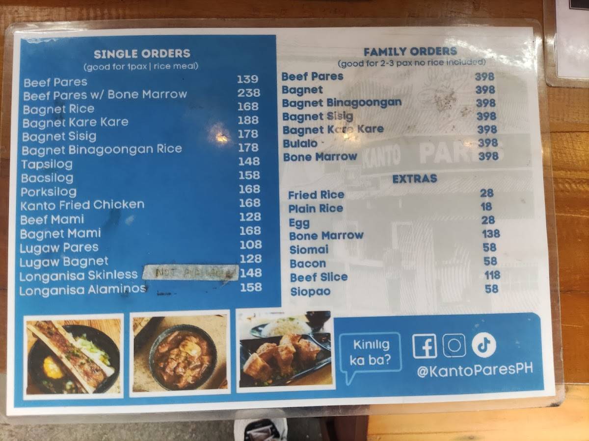 Menu at Z Compound Food Park pub & bar, Quezon City