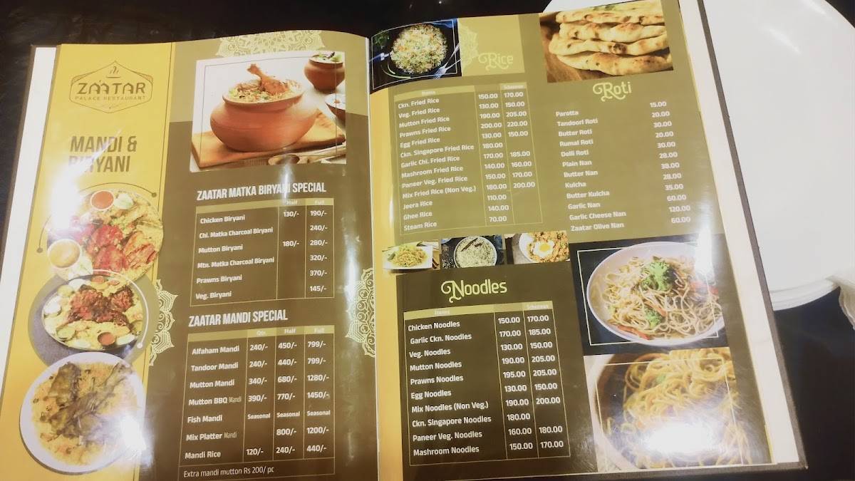 Menu at Zaatar Palace Restaurant, Bhatkal
