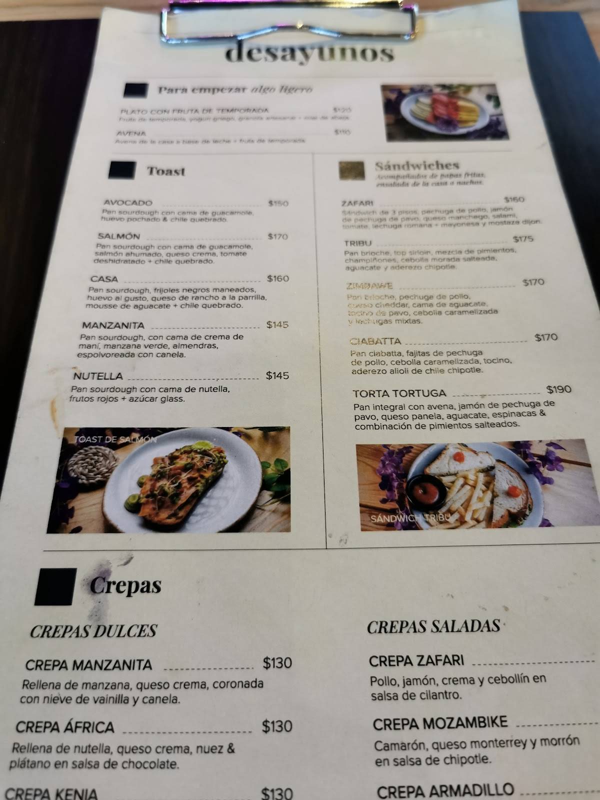 Menu at Zafari Restaurante Bar, Mexicali