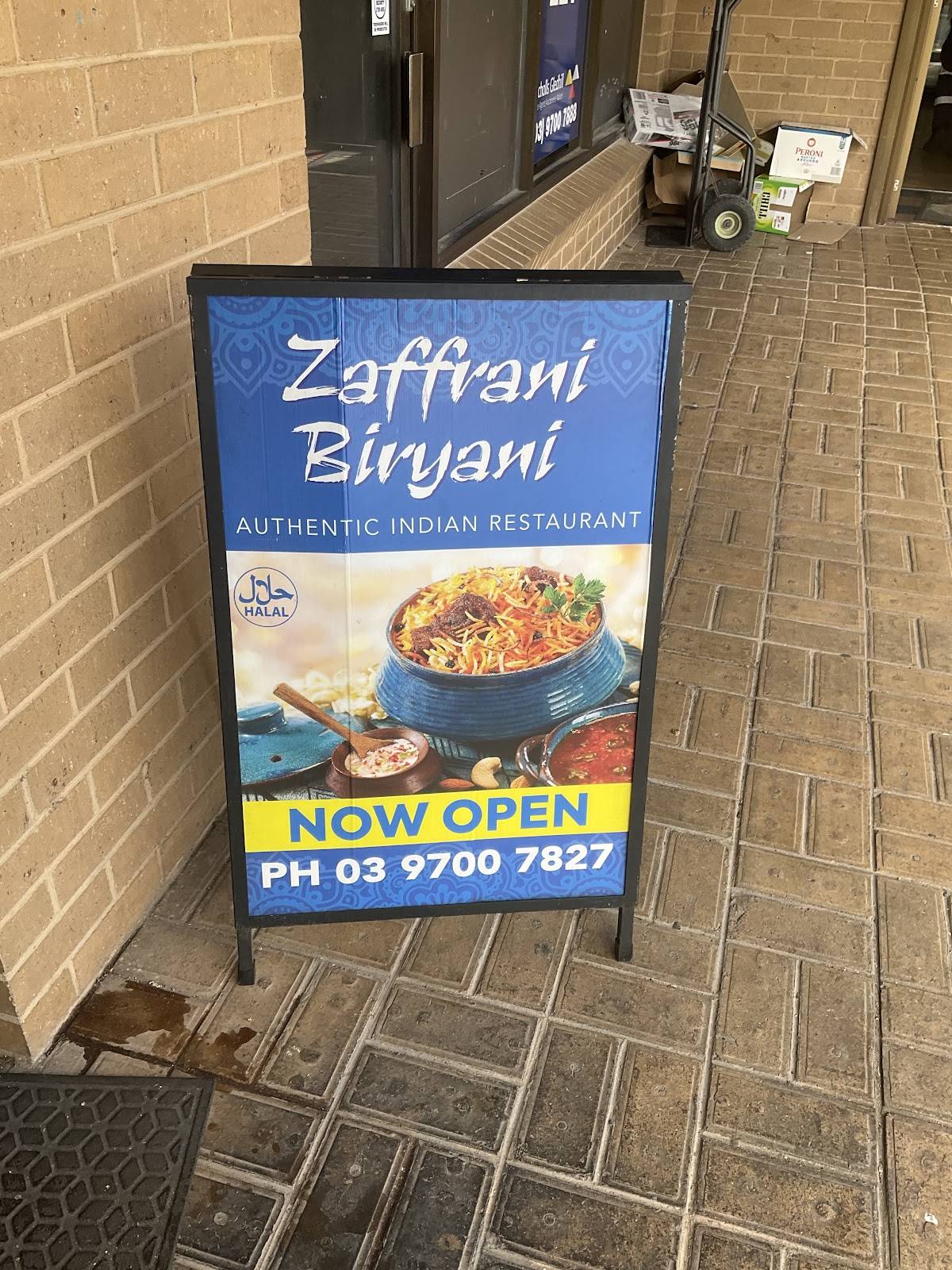 Menu at Zaffrani Biryani restaurant, Endeavour Hills