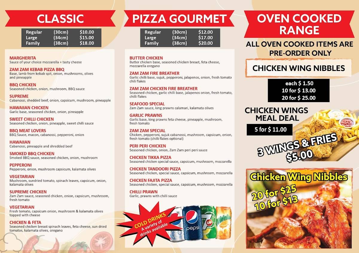 Menu at Uncle’s Charcoal Kebab and Pizza - Marsden restaurant, Marsden
