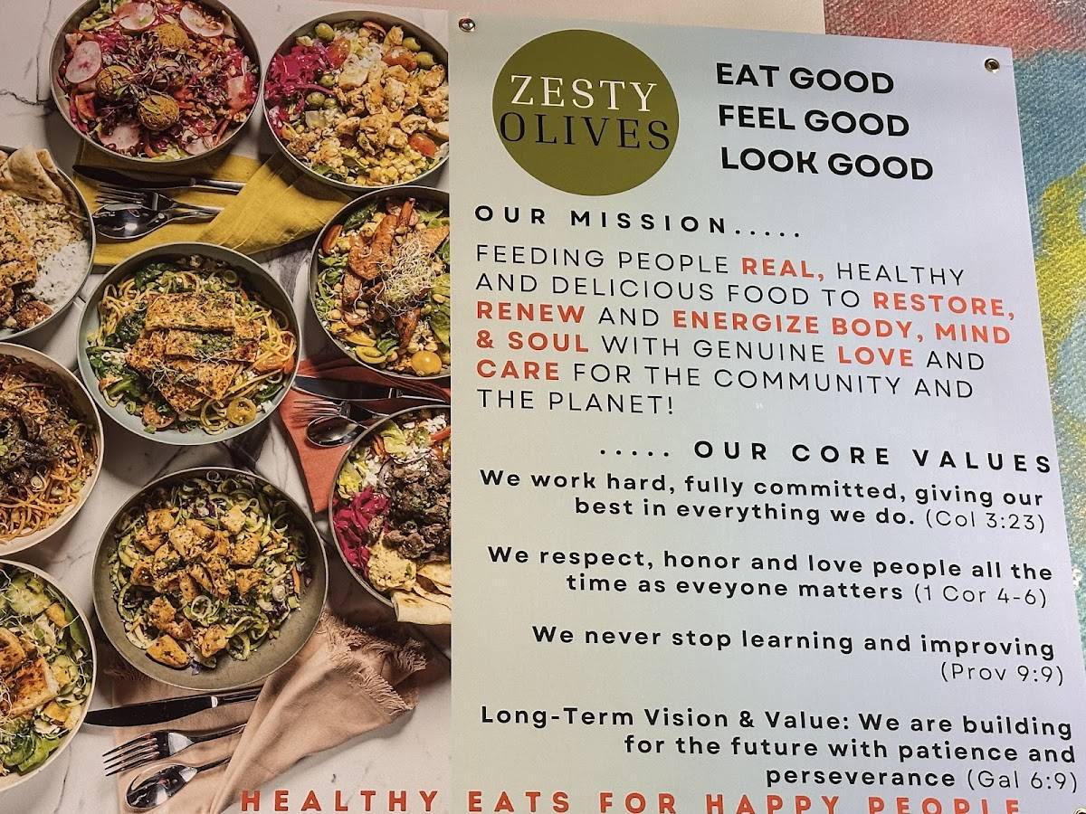 Menu at Zesty Olives - Laguna Niguel restaurant, Laguna Niguel