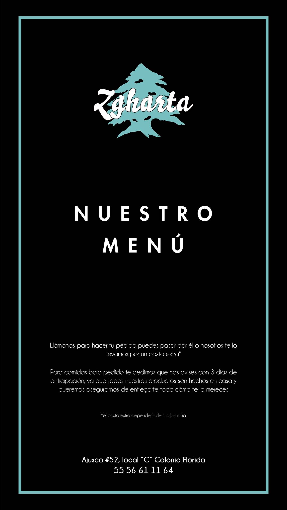 Menu at Zgharta by Lulu Manzur restaurant, Mexico City