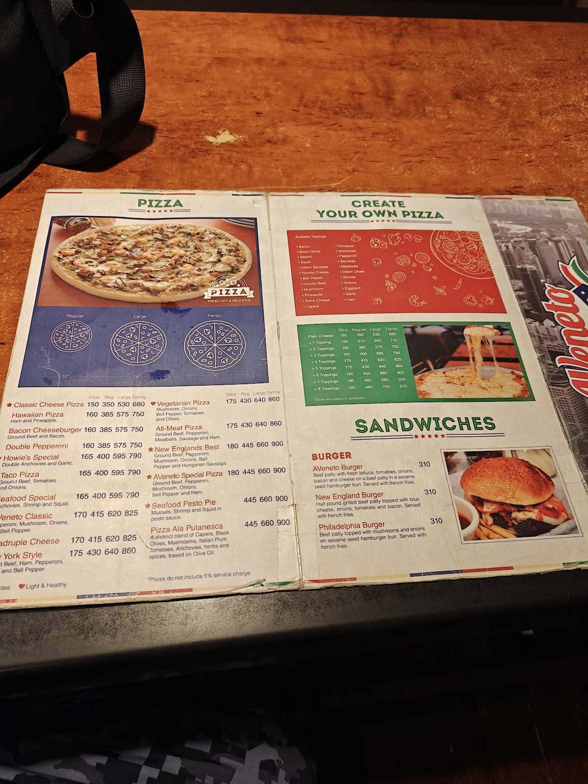 Menu at ä Veneto Pizzeria Ristorante, Quezon City, 25 Visayas Ave