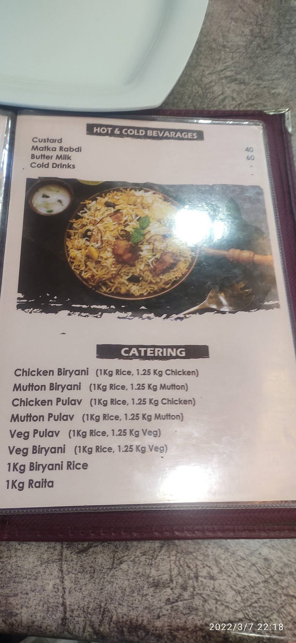 Menu at cafe quba, Mumbai