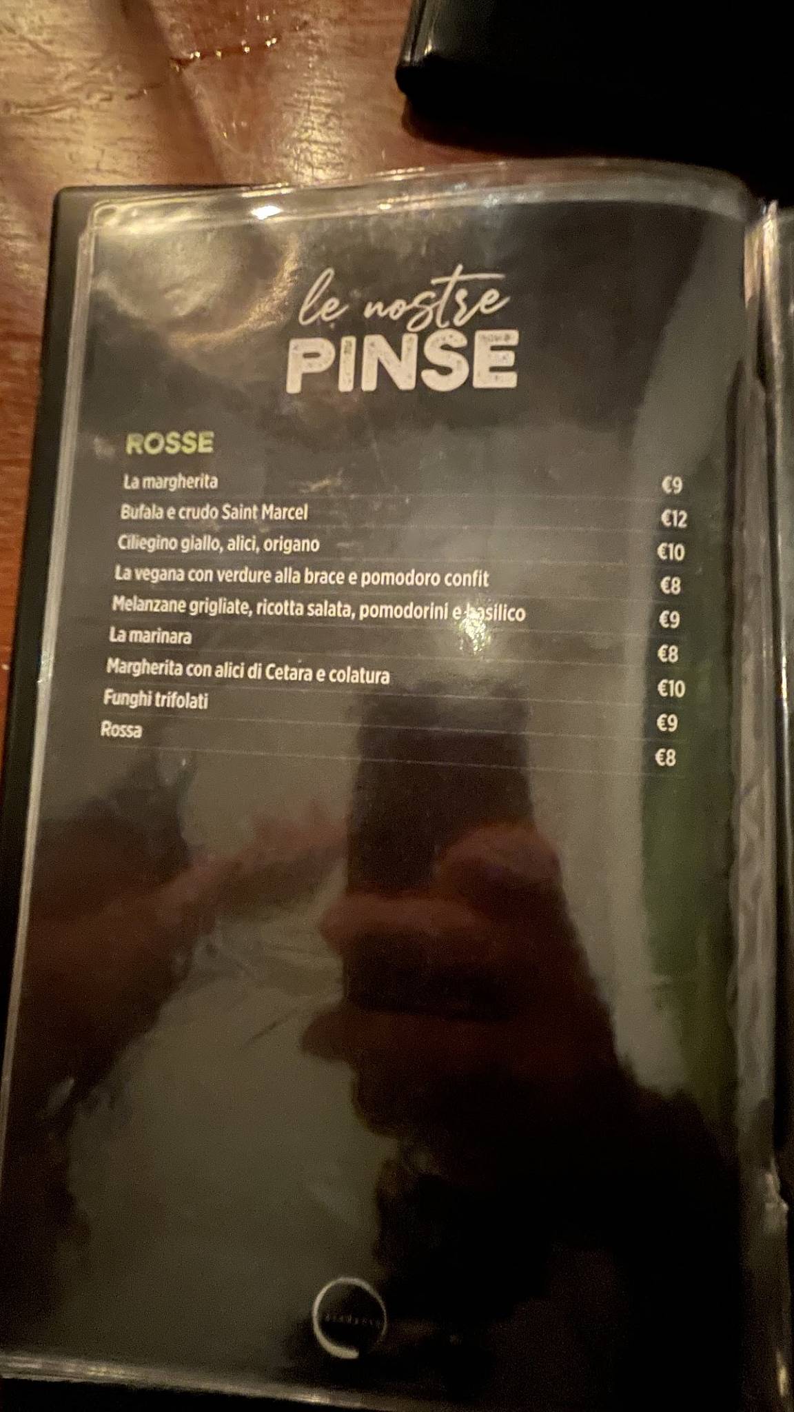 Menu at casadante restaurant, Rome
