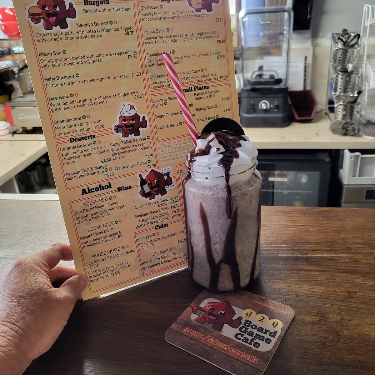 Carta de d20 Board Game Cafe Uxbridge, Uxbridge
