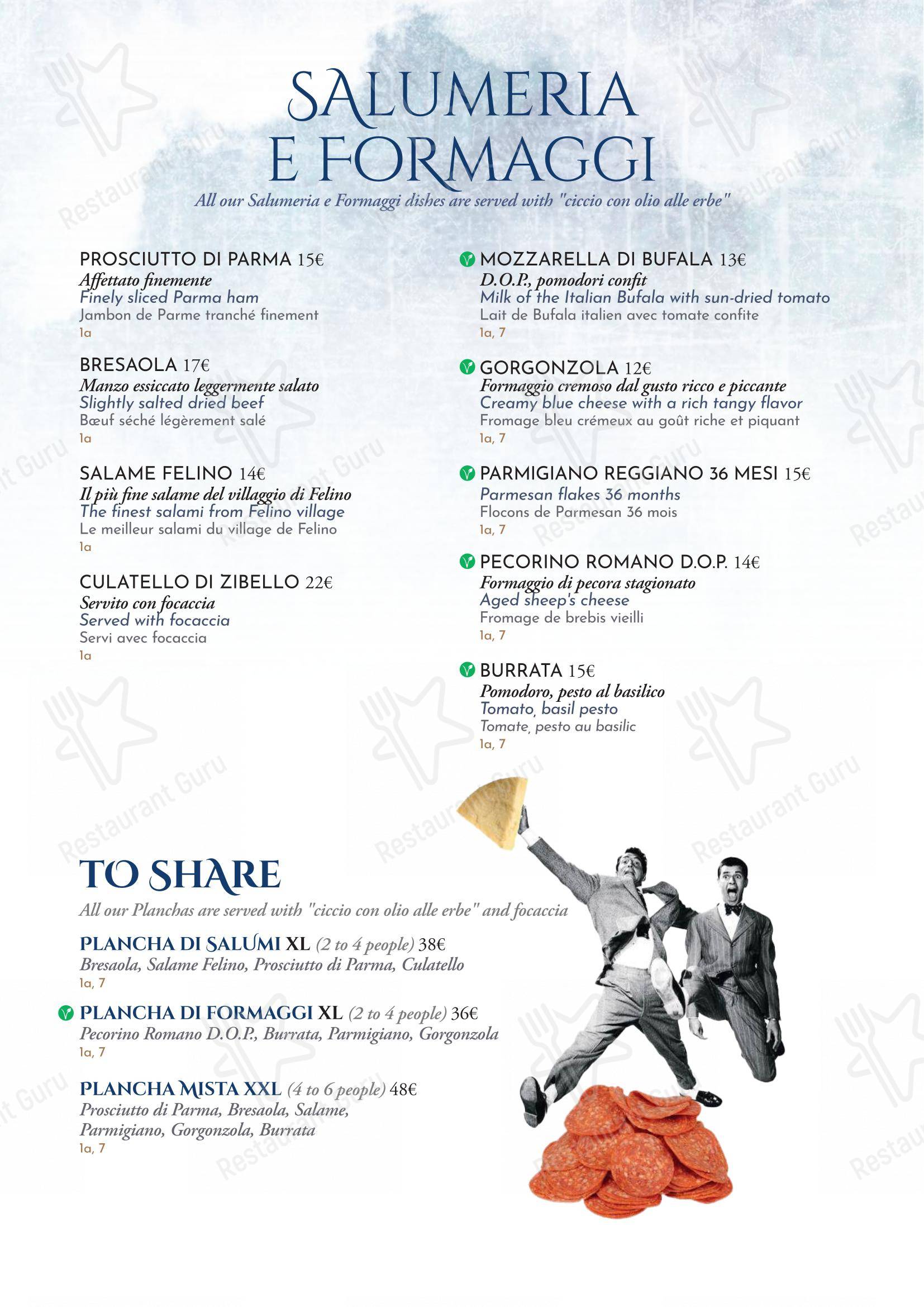 Menu at il Tocco Ristorante restaurant, Luxembourg City