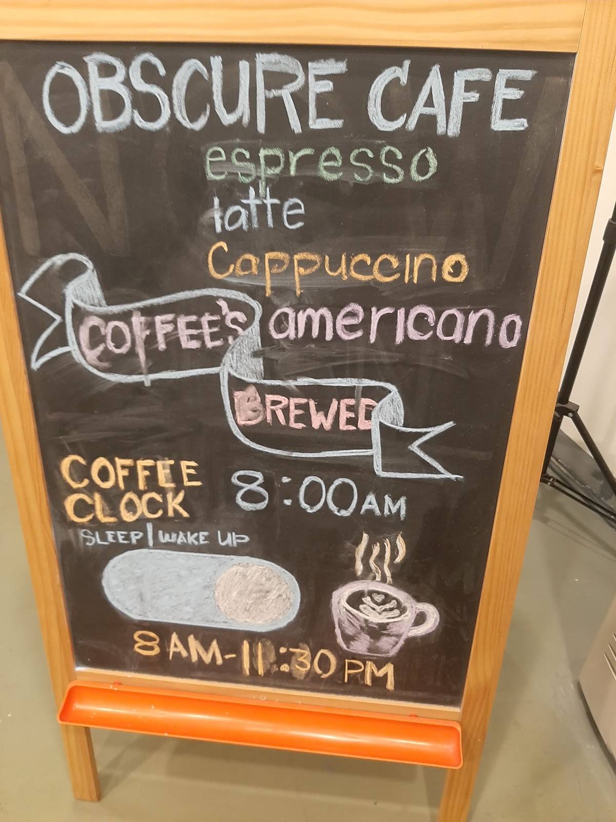 Menu at Obscure Café - Malate, Manila