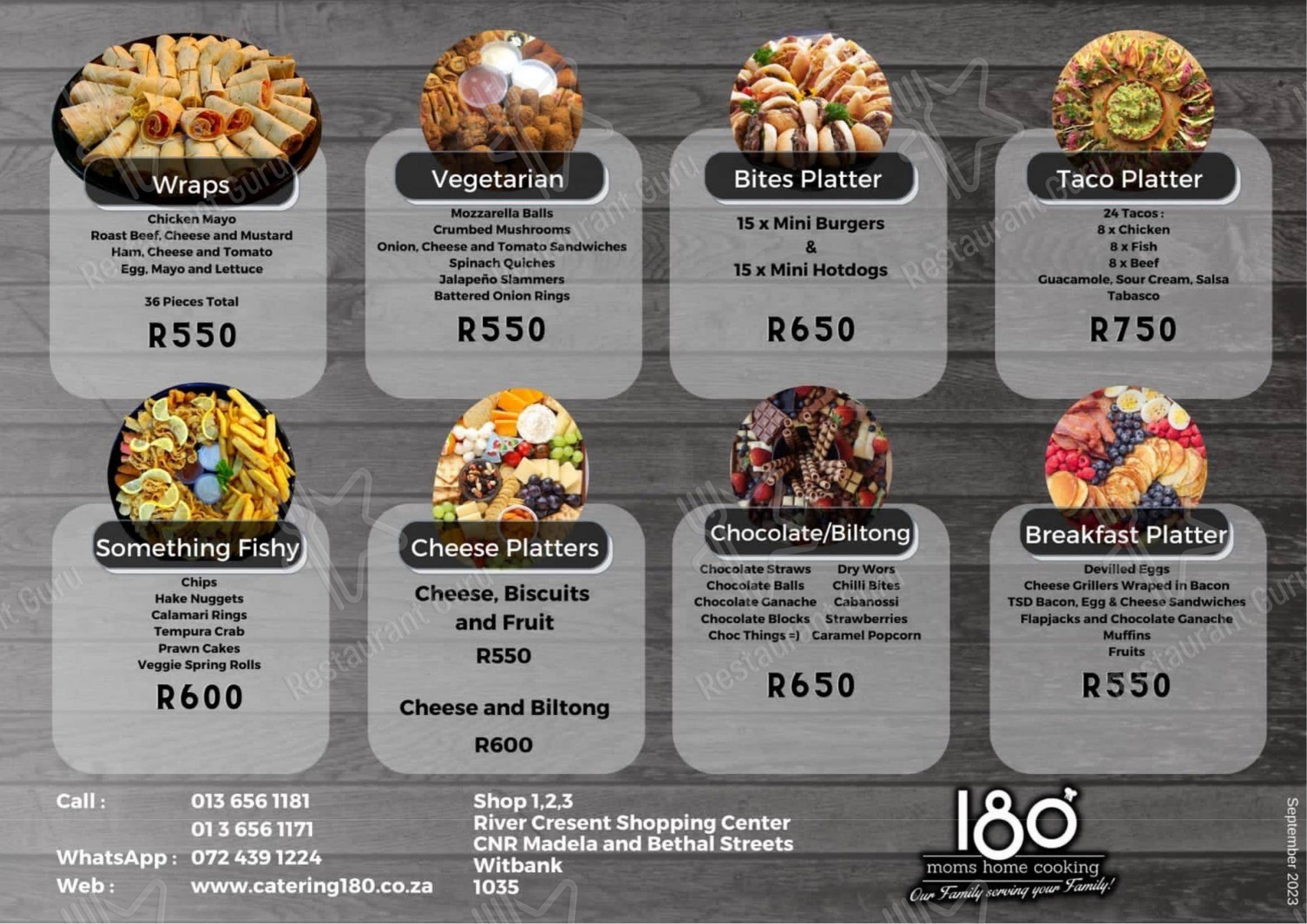 Menu at 180 Degrees Restaurant, Emalahleni, 40 Bethal St