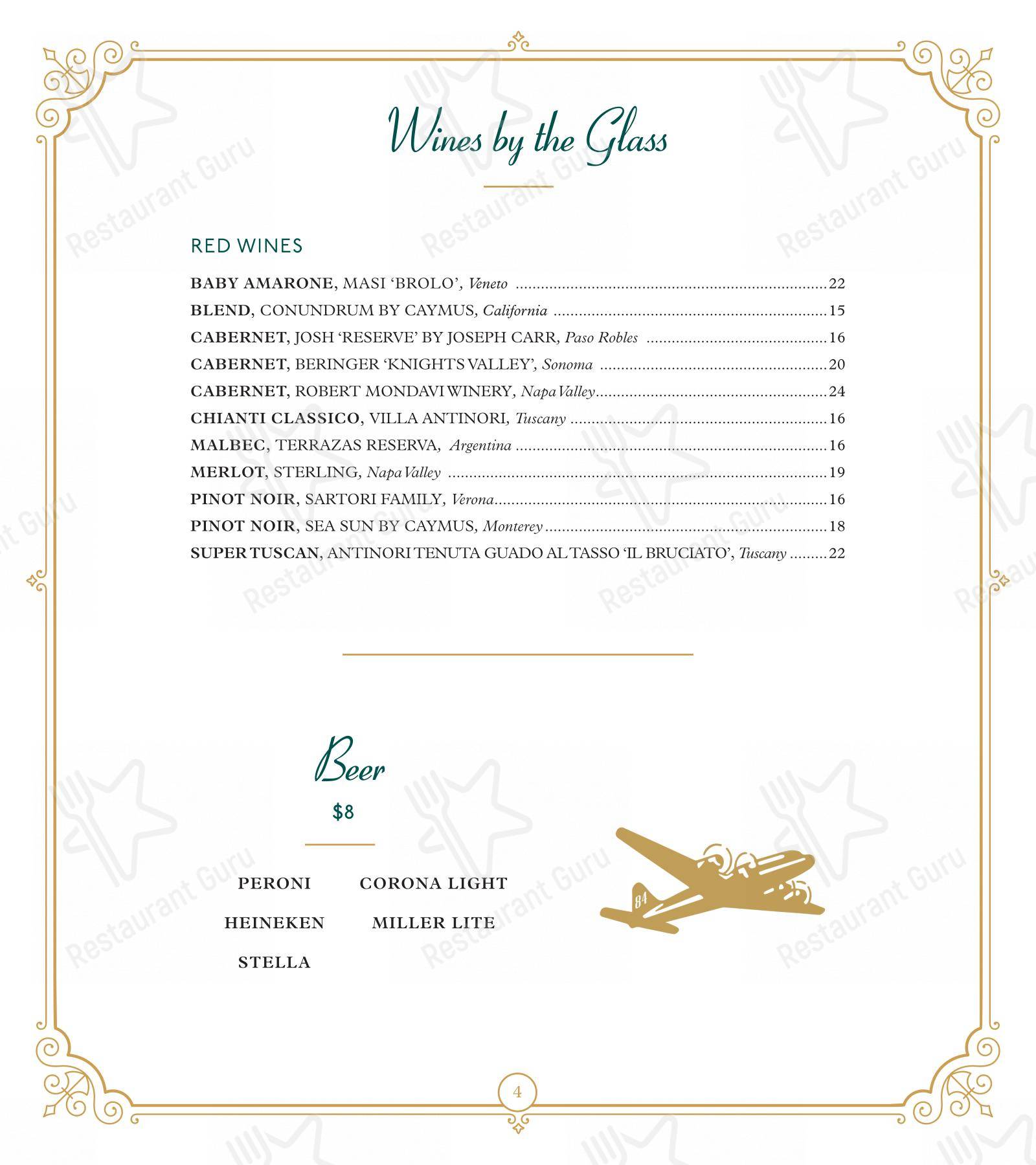 Menu at Anthony's Runway 84 steakhouse, Fort Lauderdale
