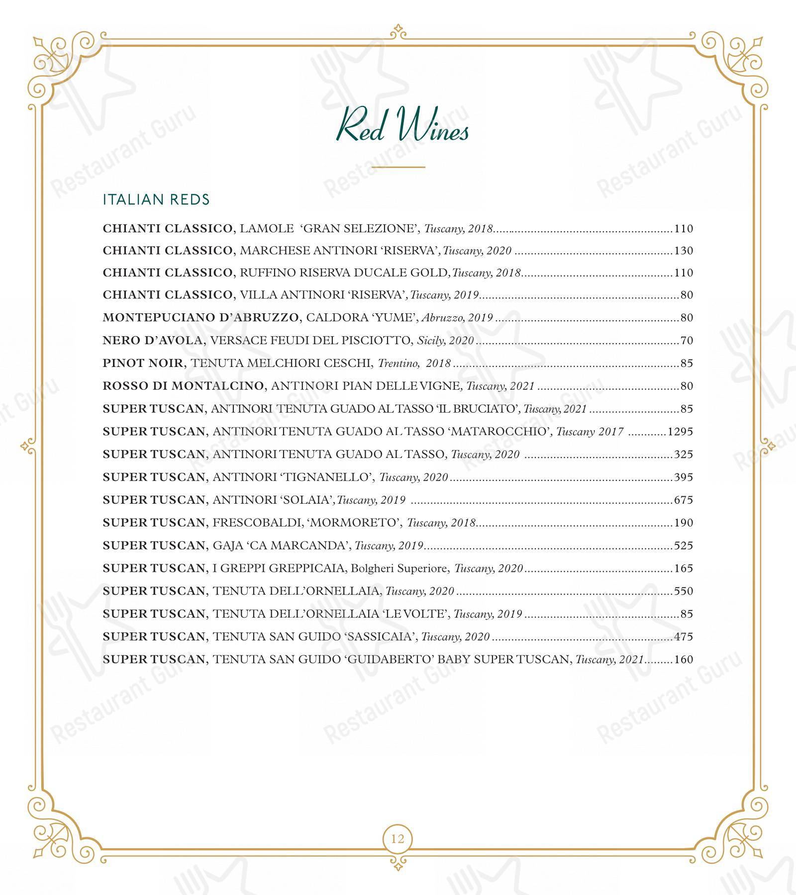 Menu at Anthony's Runway 84 steakhouse, Fort Lauderdale