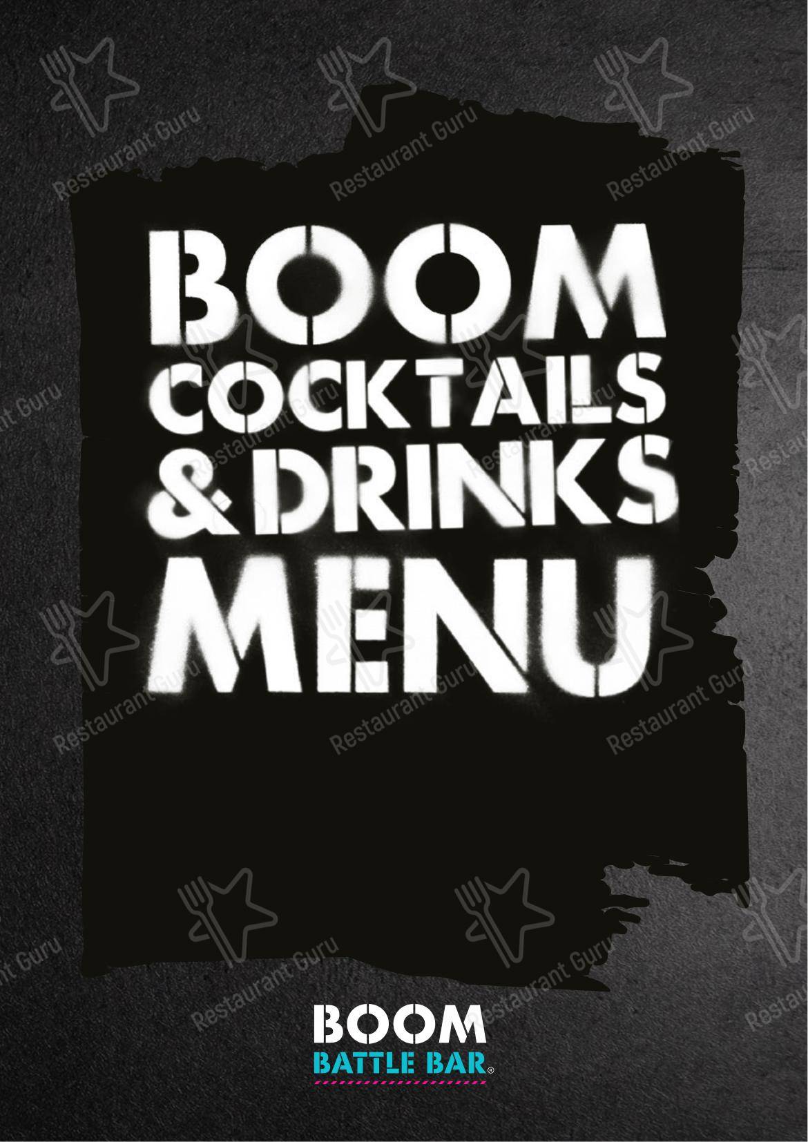 Carta de Boom Battle Bar Oxford Street, Londres
