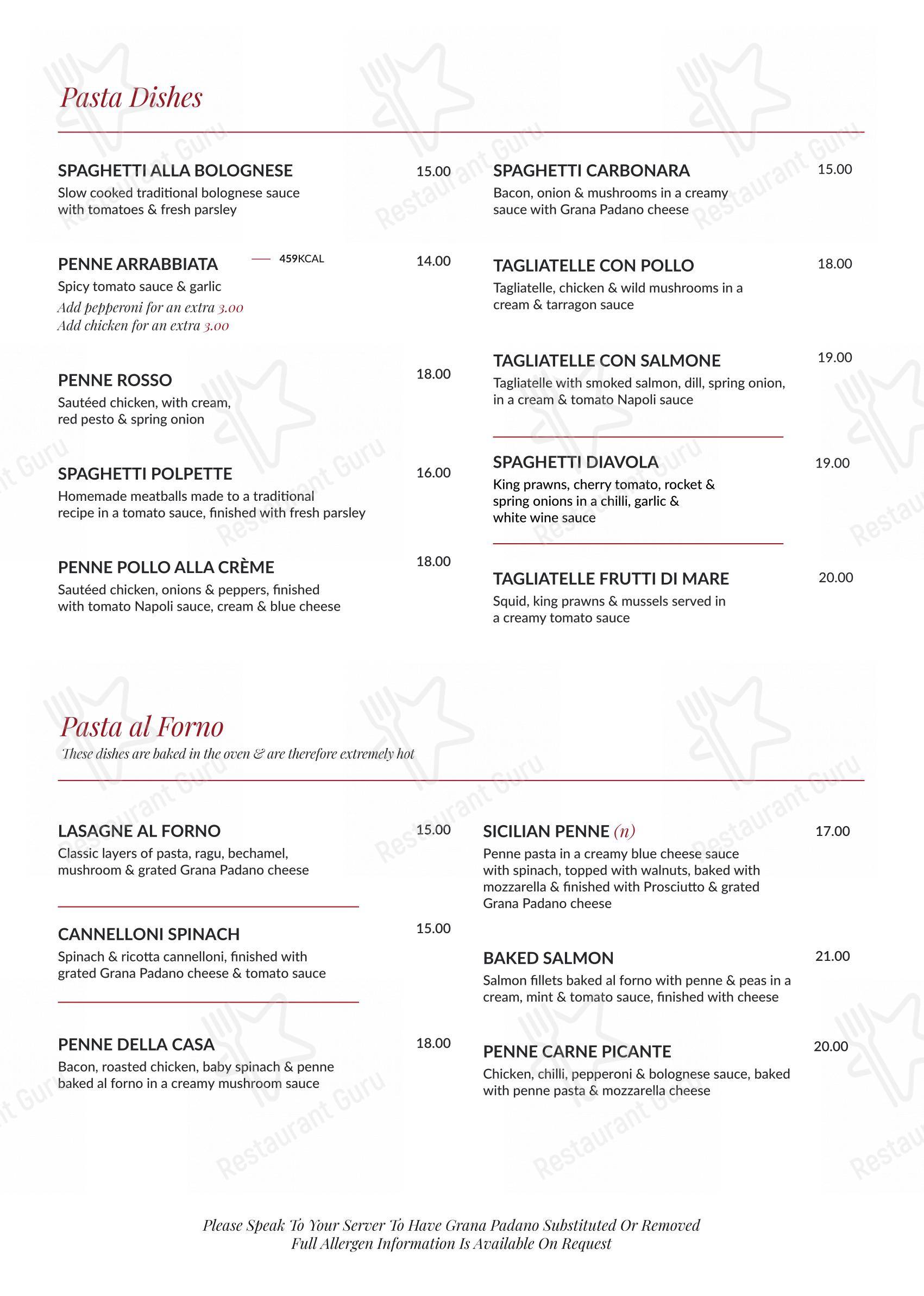 Menu at Bosco Restaurant, Lytham Saint Annes