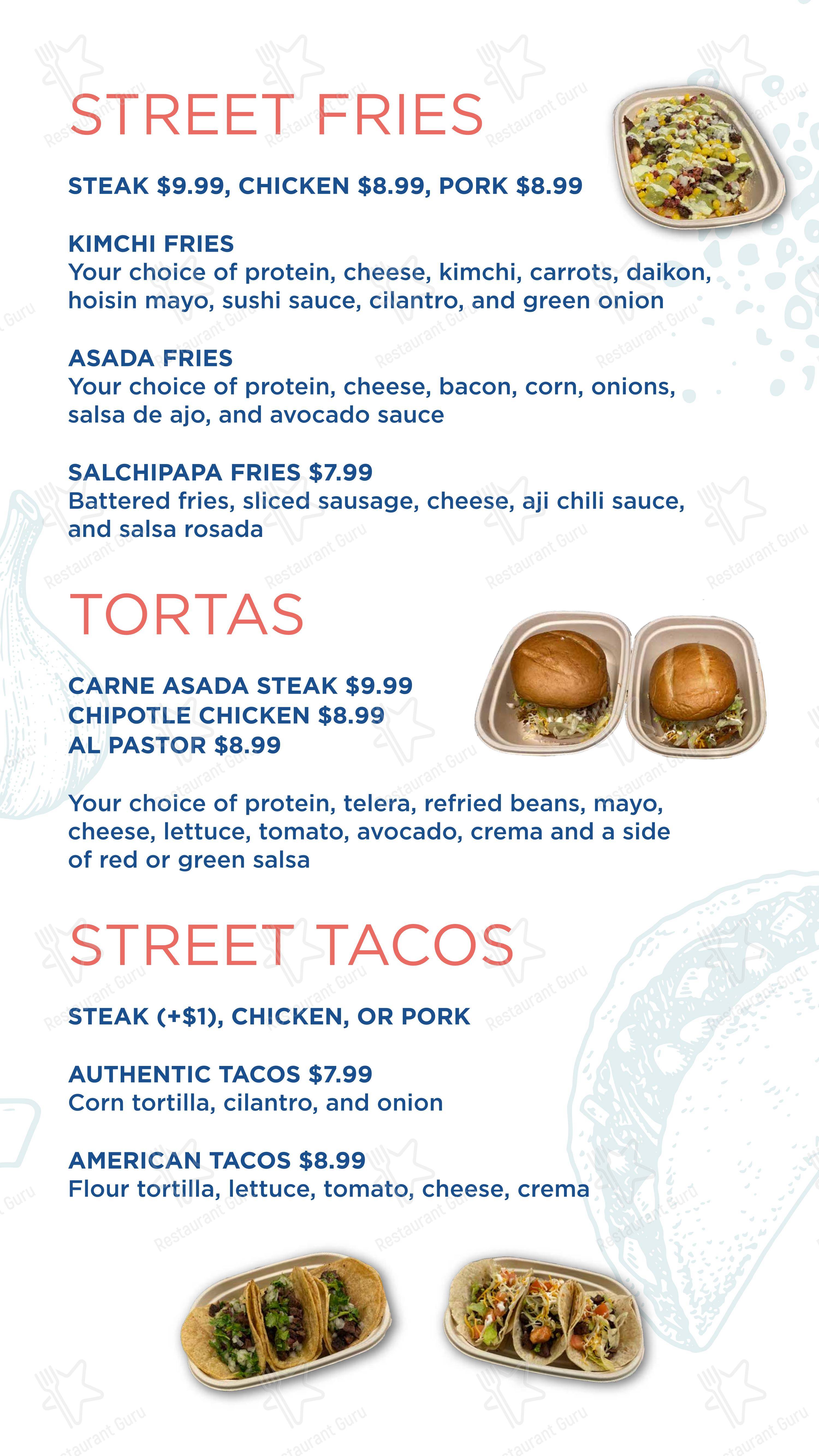 Menu at Flip Kitchen restaurant, Notre Dame