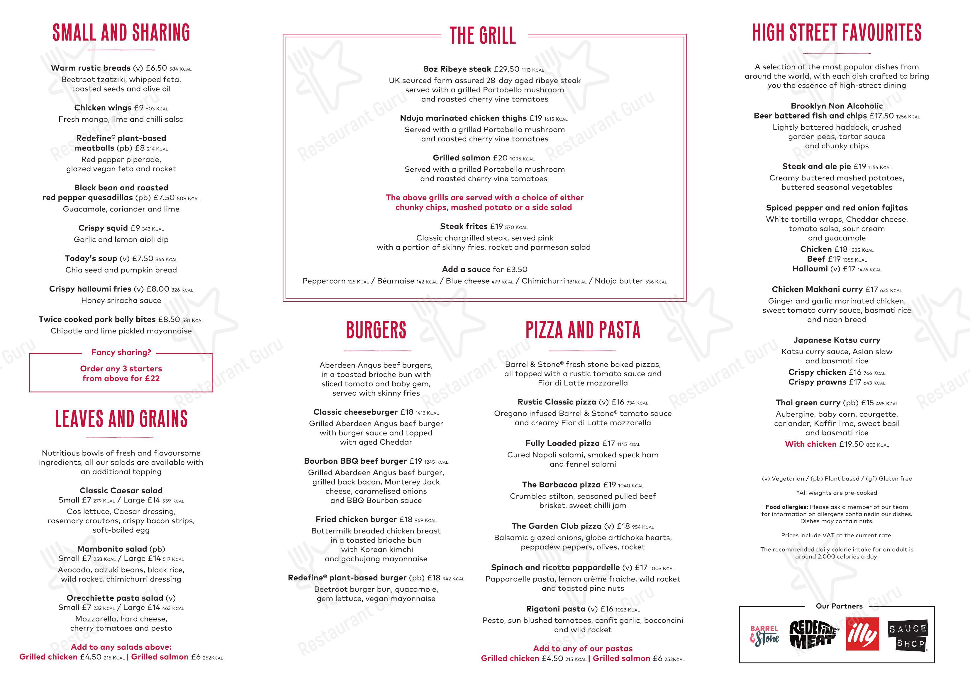 Menu at Innfusion Restaurant - Jurys Inn Croydon, Croydon