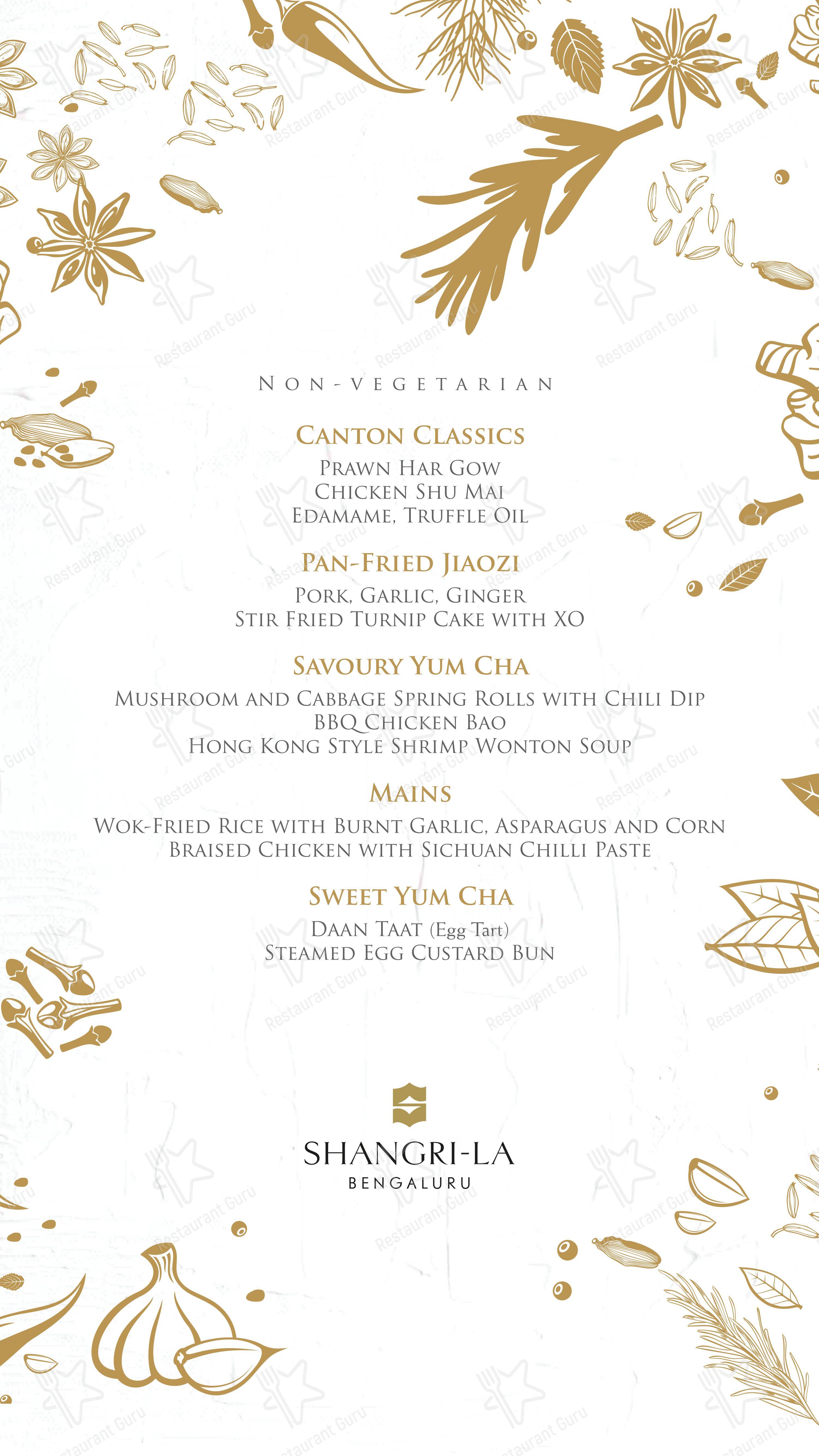 Menu at Shang Palace, Bengaluru, Level 3