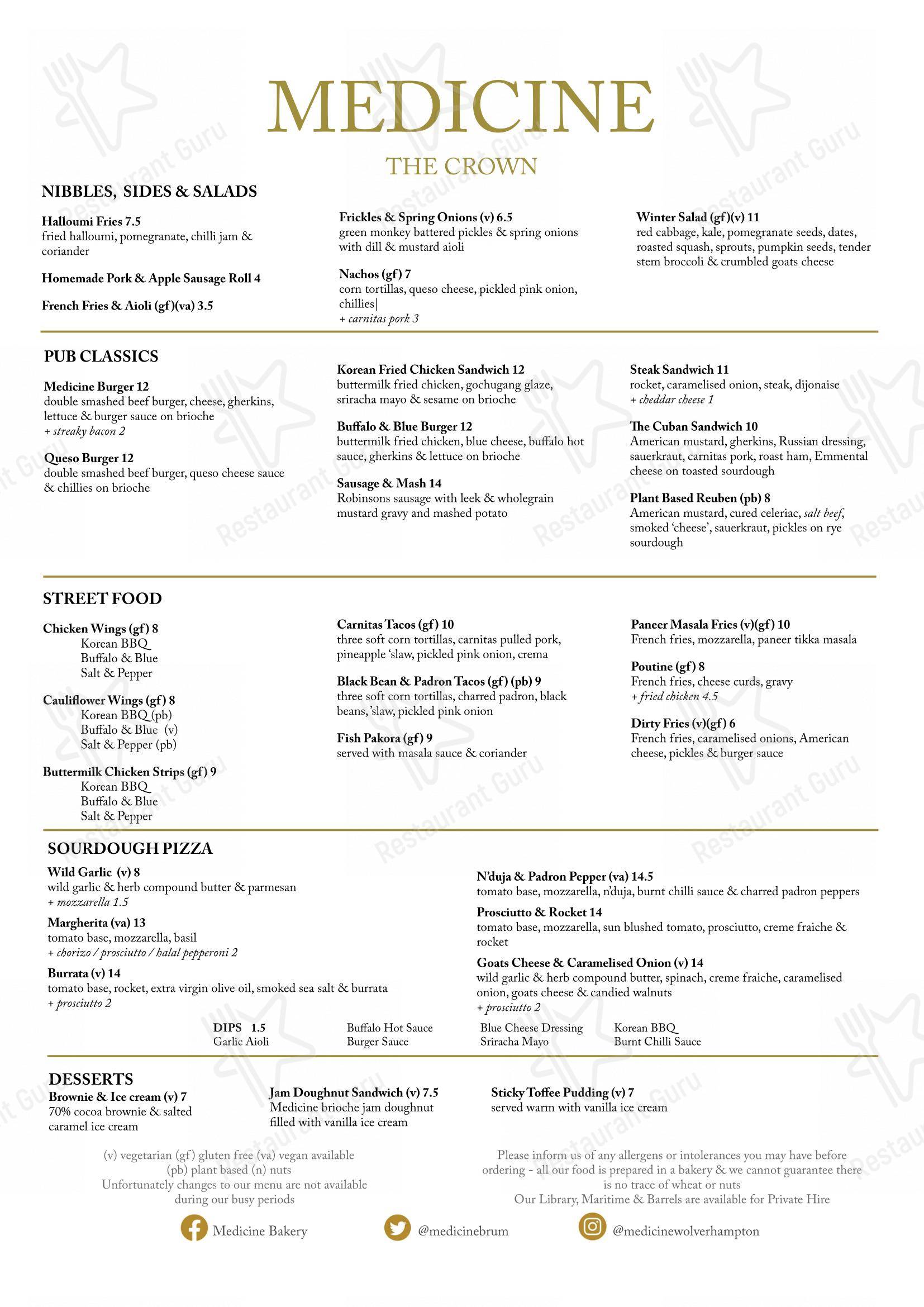 Menu at The Crown Joules, Codsall pub & bar, Wolverhampton, 1 Wood Rd