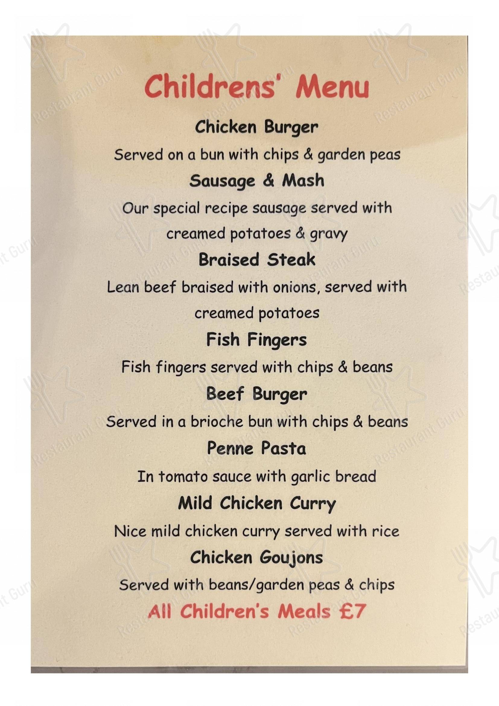 Menu at The Old Original Inn pub & bar, Oldham