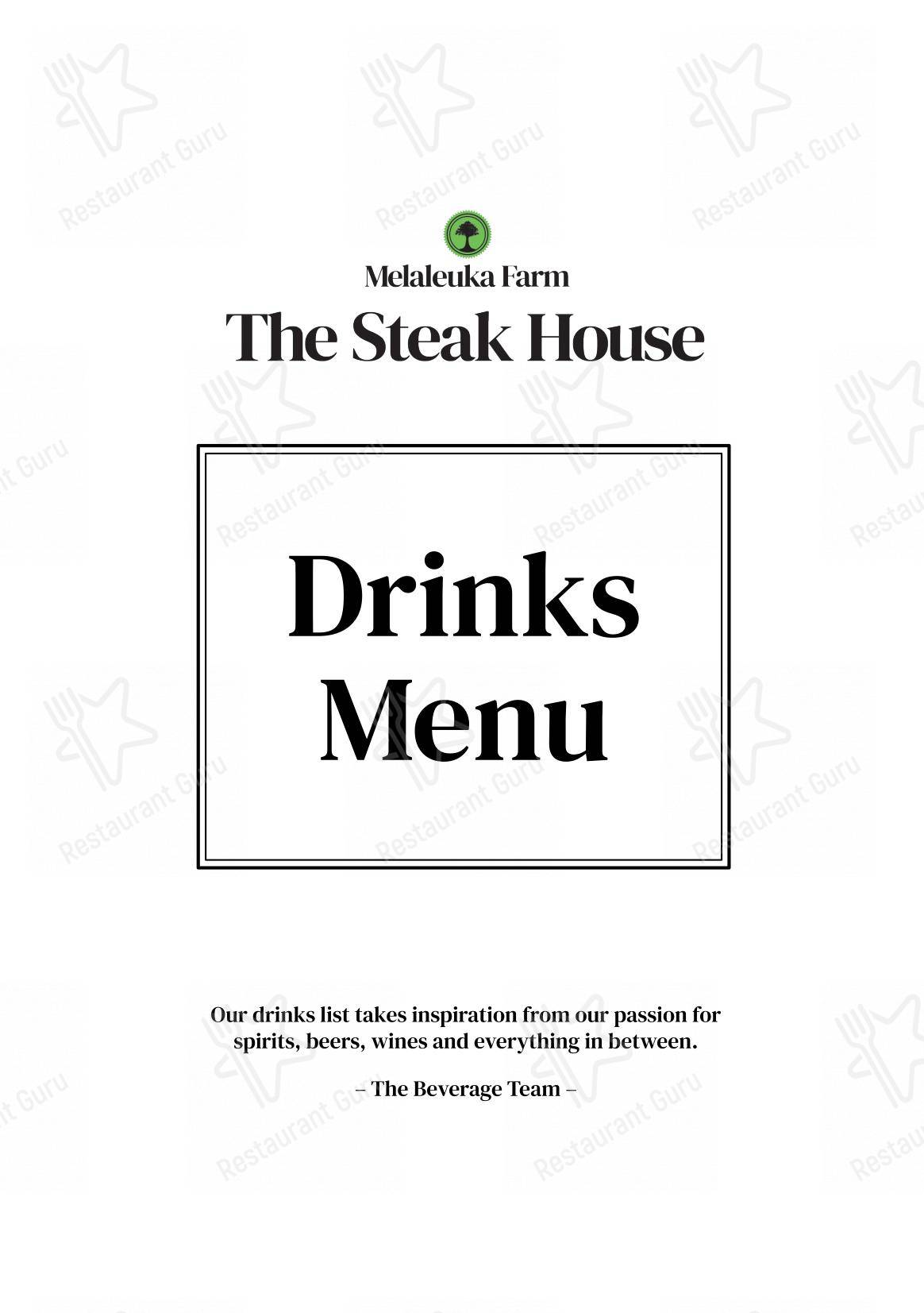 Menu at The Steak House restaurant, Piara Waters