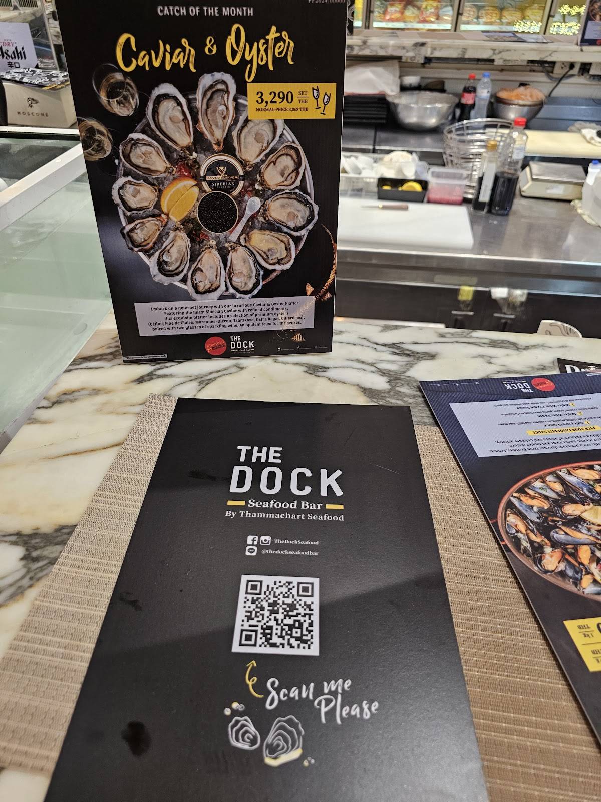 Menu at the DOCK Emquartier restaurant, Bangkok
